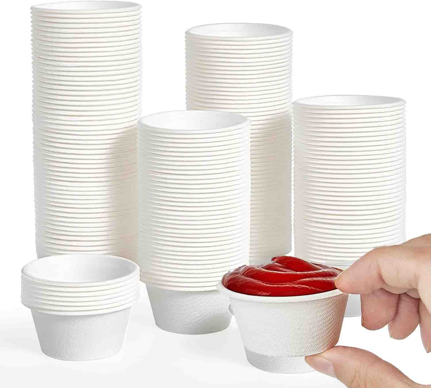 Bexikou 120 Pack 2 OZ Disposable Souffle Cups,Paper Portion Cups, Food ...