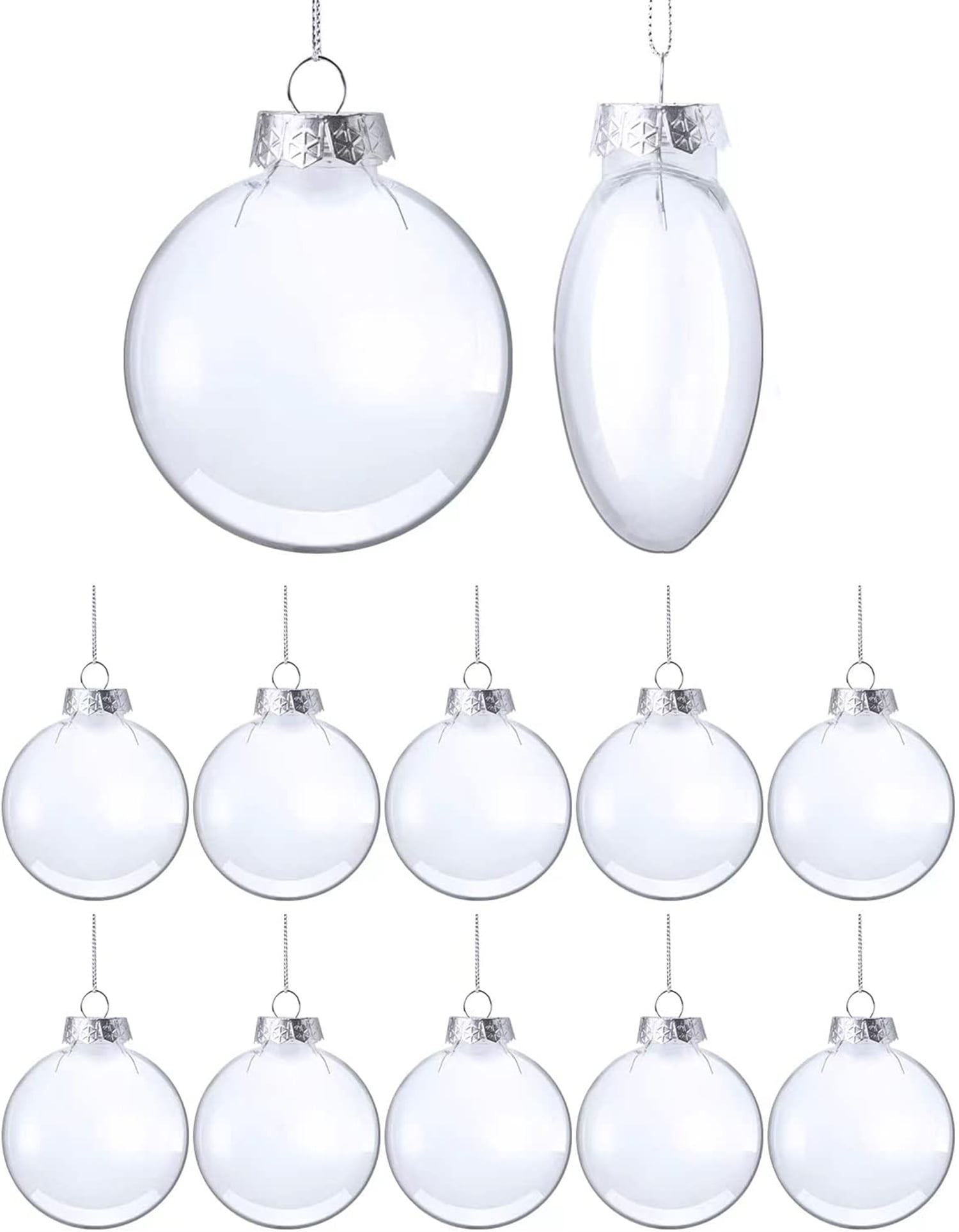 Bexikou 12Pcs Christmas Balls,Clear Plastic Fillable Ball Ornament ...
