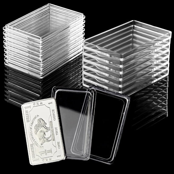 Bexikou 15 Pcs 1 oz Silver Bar Holder,Silver Bar Storage Case,Clear ...