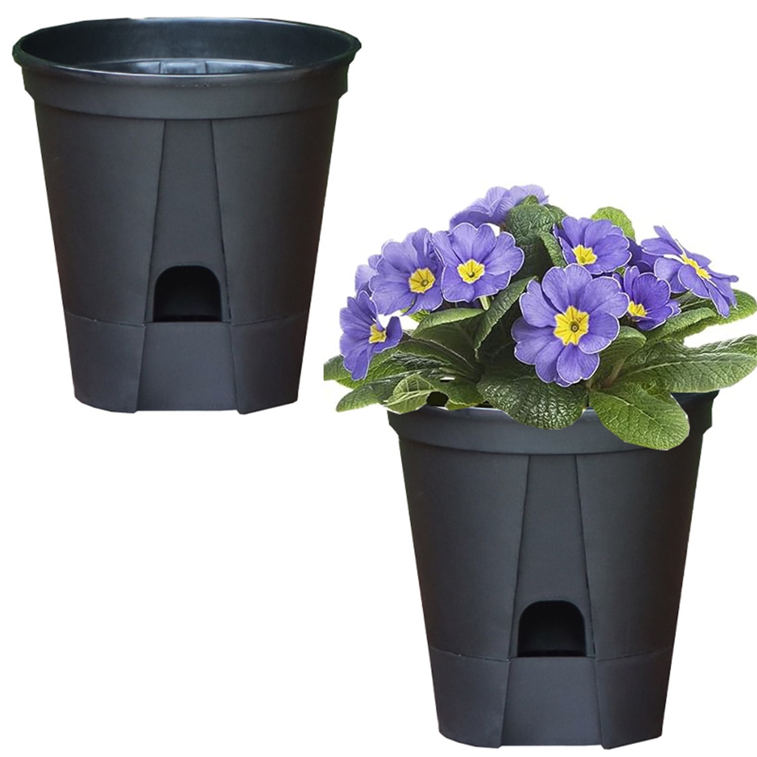Bexikou 2 Pack Self Watering Planters,Plastic Flower Pots,Plastic Plant ...