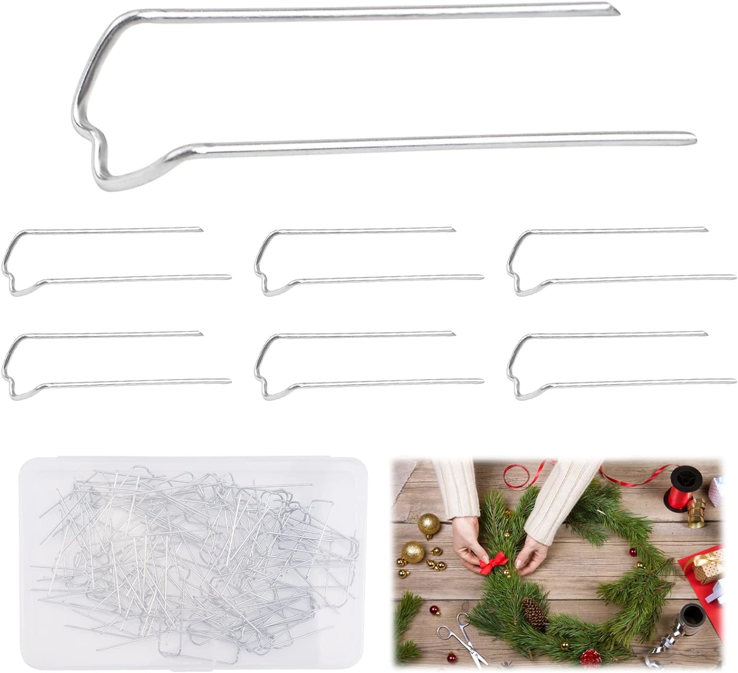 Bexikou 200Pcs Floral Pins,1.7 Inch Plant Pins,U Shape Greening Pins ...