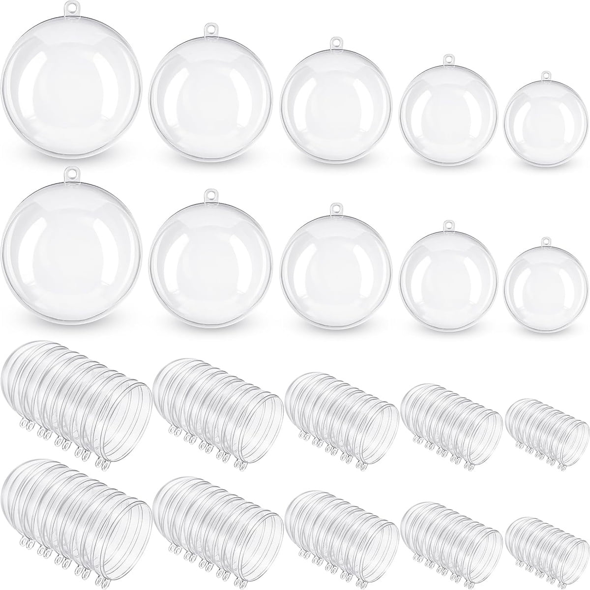 Bexikou 25 Pcs Clear Fillable Ornaments Ball,Transparent Plastic Craft ...