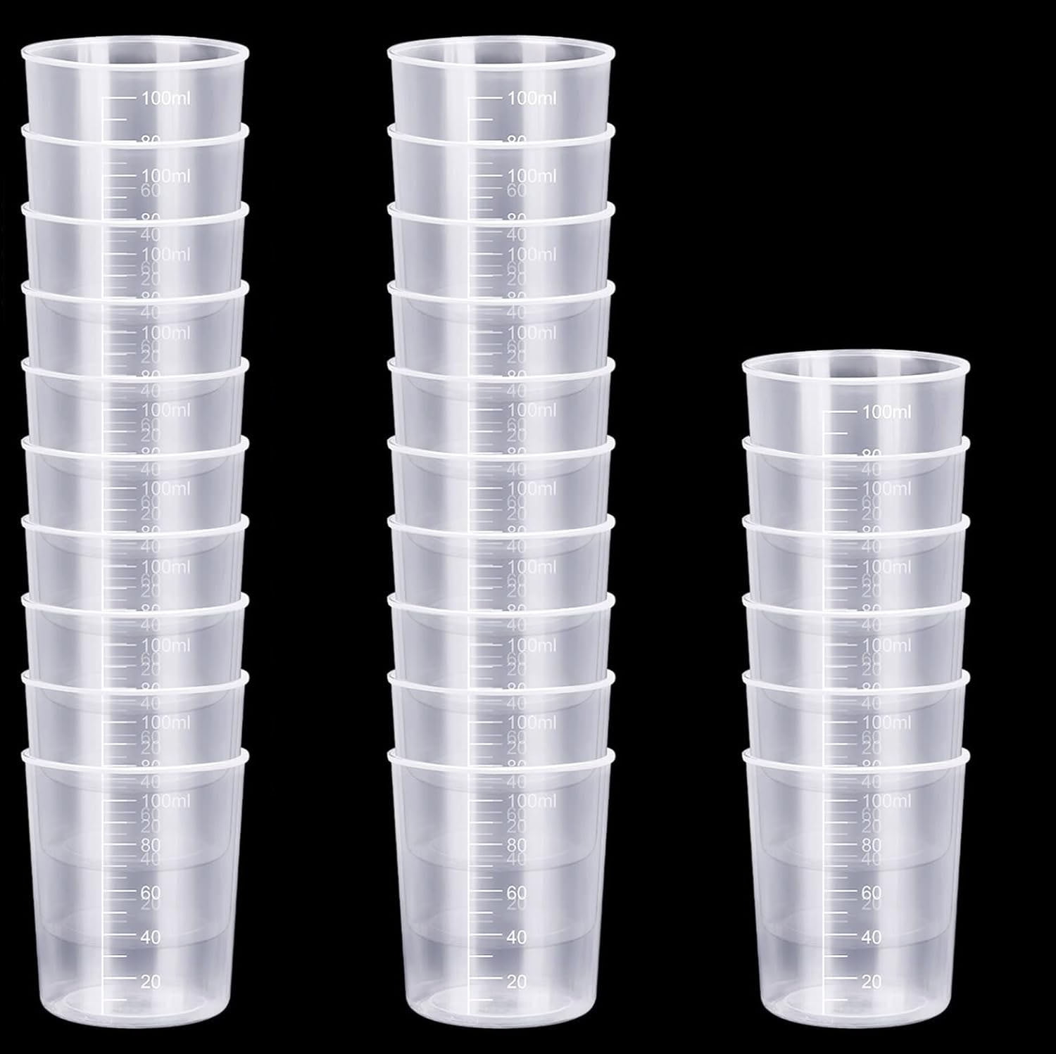 Bexikou 25 Pcs Plastic Measuring Cups, Resin Mixing Cups, Epoxy Mixing ...