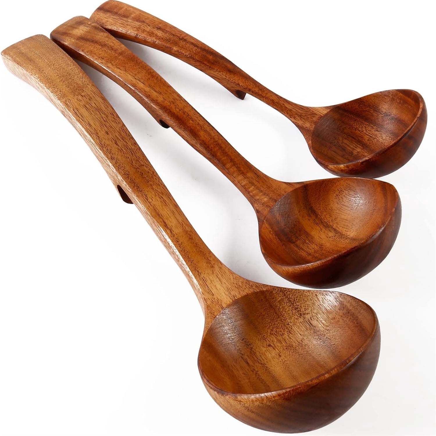 Bexikou 3 Pack 3 Size Wooden Cooking Utensils Kitchen Utensil,Wood Soup ...