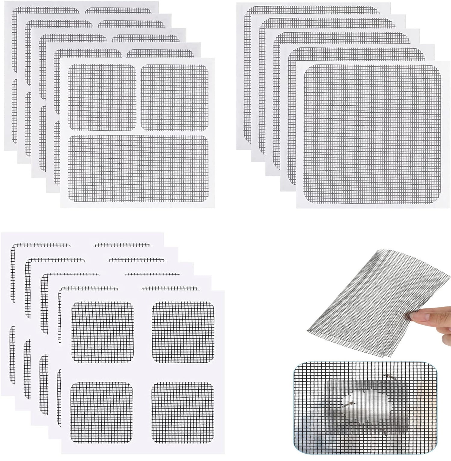 Bexikou 30 Pcs Window Screen Repair Patches,Screen Door Replacement ...