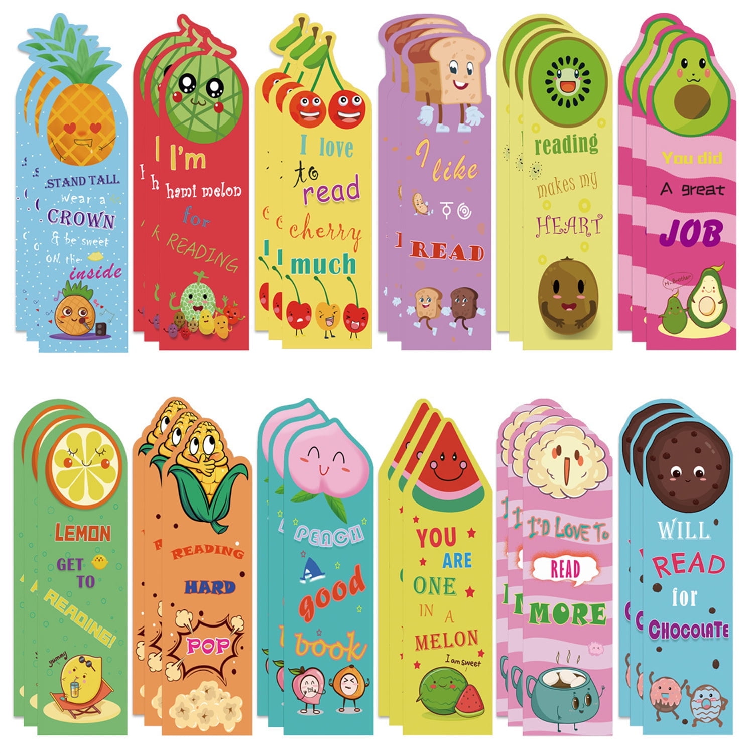 Bexikou 36 Pieces Fruit Scented Bookmarks, Bookmarks for Kids Fun ...