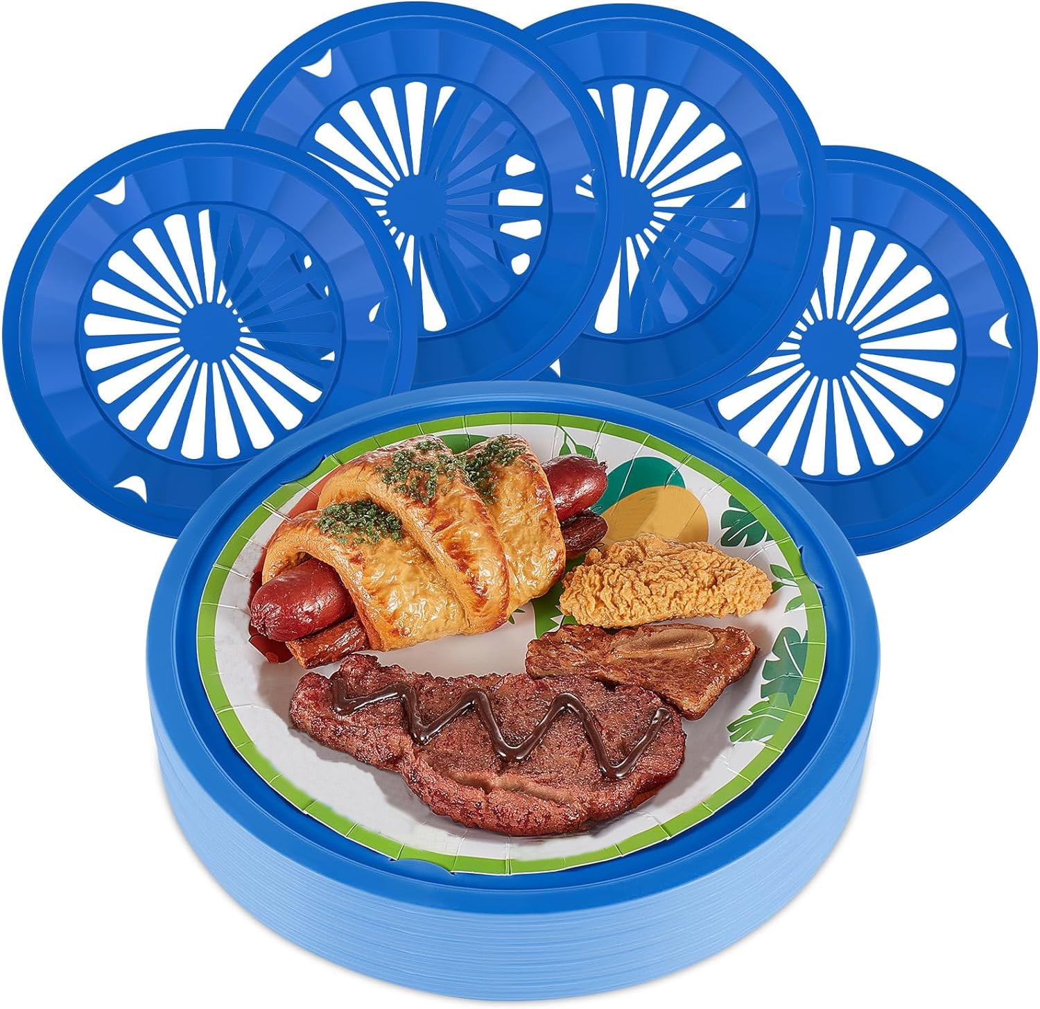 Bexikou 5 Pcs 10 Inch Reusable Plastic Paper Plate Holders with Snap in ...