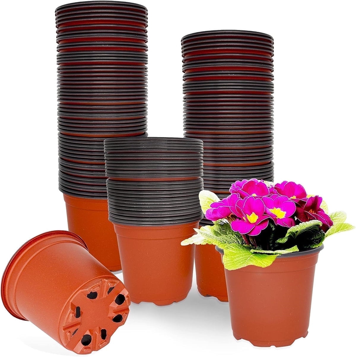Bexikou 50 Pcs 4 inch Plastic Seedlings Pots, Plants Nursery Pots ...