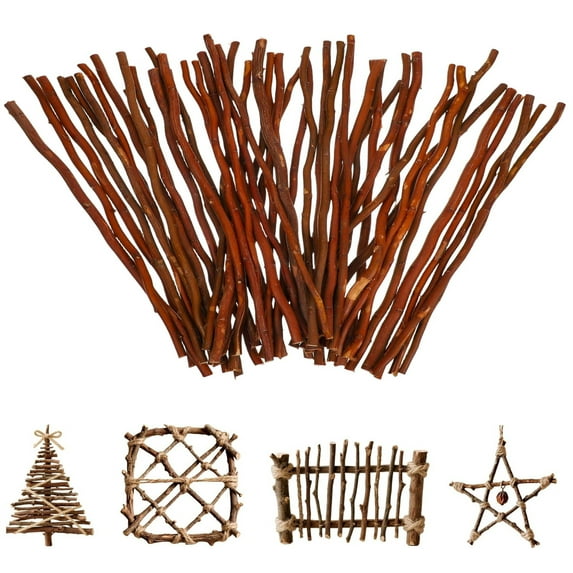 Bexikou 50Pcs 10cm 0.1-0.3 Inch in Diameter Craft Sticks,Natural Wood ...