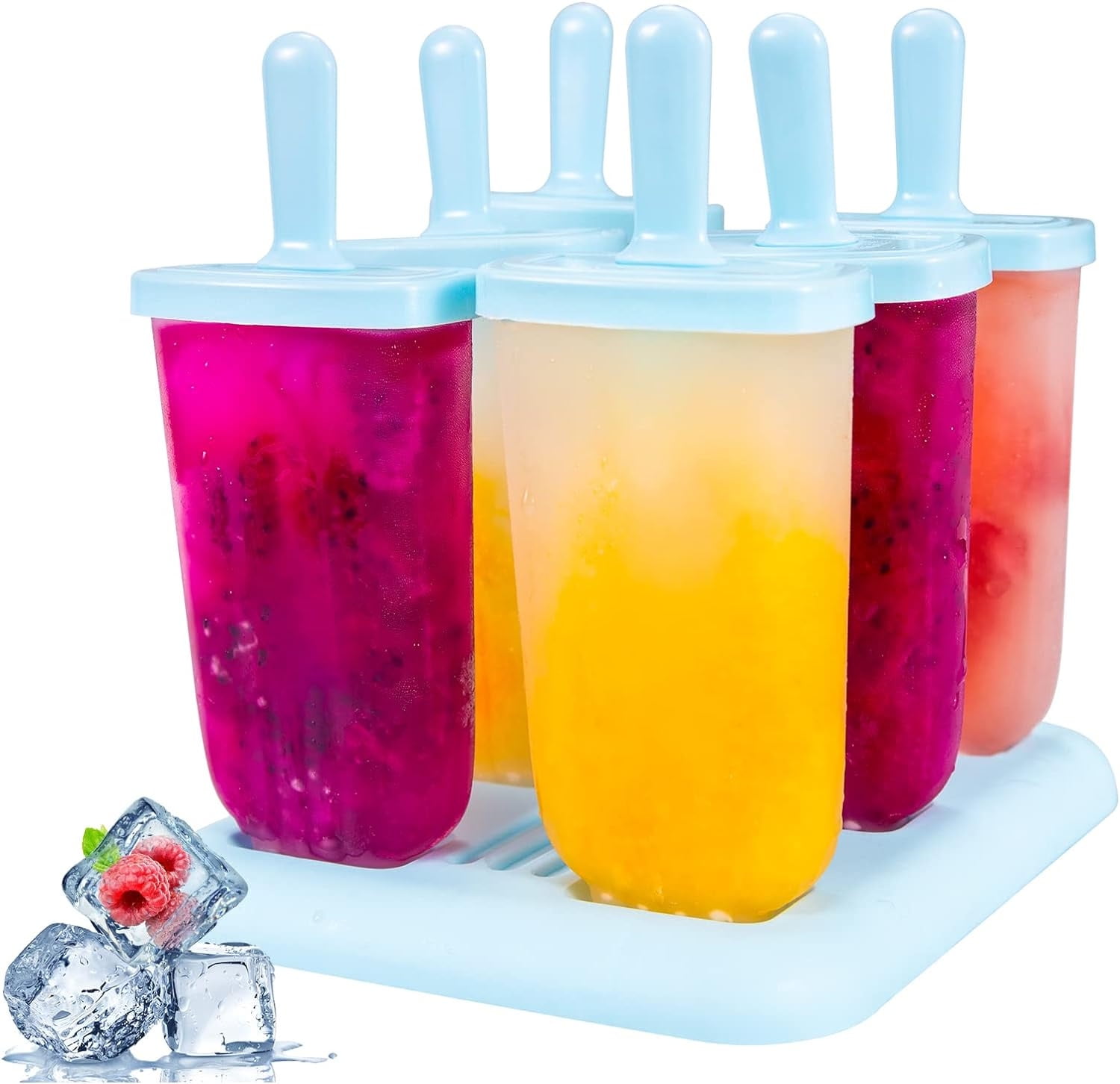 Bexikou 6 Cavities Popsicles Molds, Ice Lolly Moulds with Popsicle ...