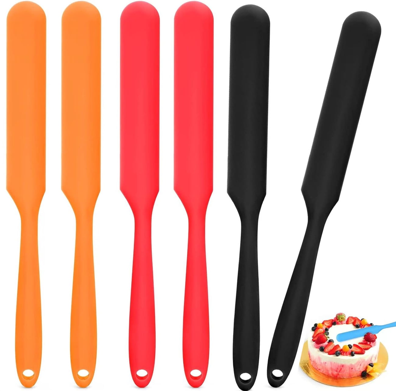 Bexikou 6 Pack Silicone Butter Spatula,Heat Resistant Silicone Rubber ...