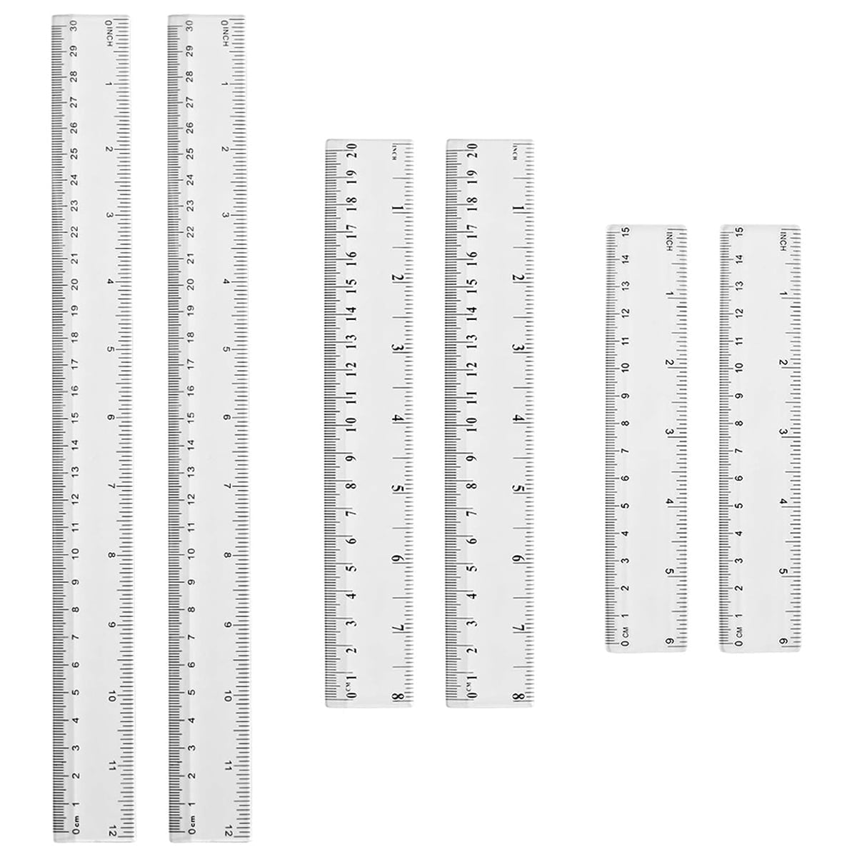 Bexikou 6 Pcs Clear Plastic Flexible Rulers with Centimeters and Inches ...