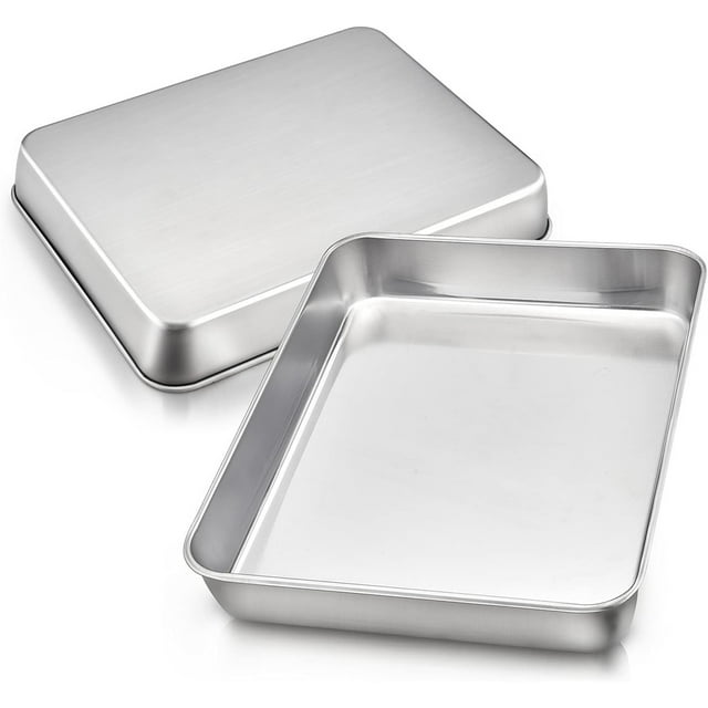 Bexikou Baking Oven Tray, Stainless Steel Deep Baking Brownie Pan ...