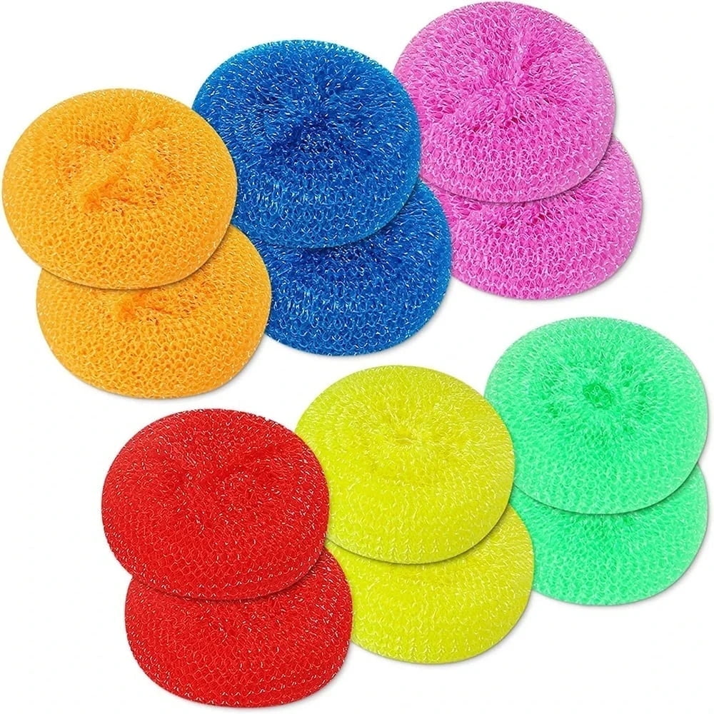 Casewin 12 Pieces Kitchen Dishwashing Scrubbers, Non-Scratch Plastic ...