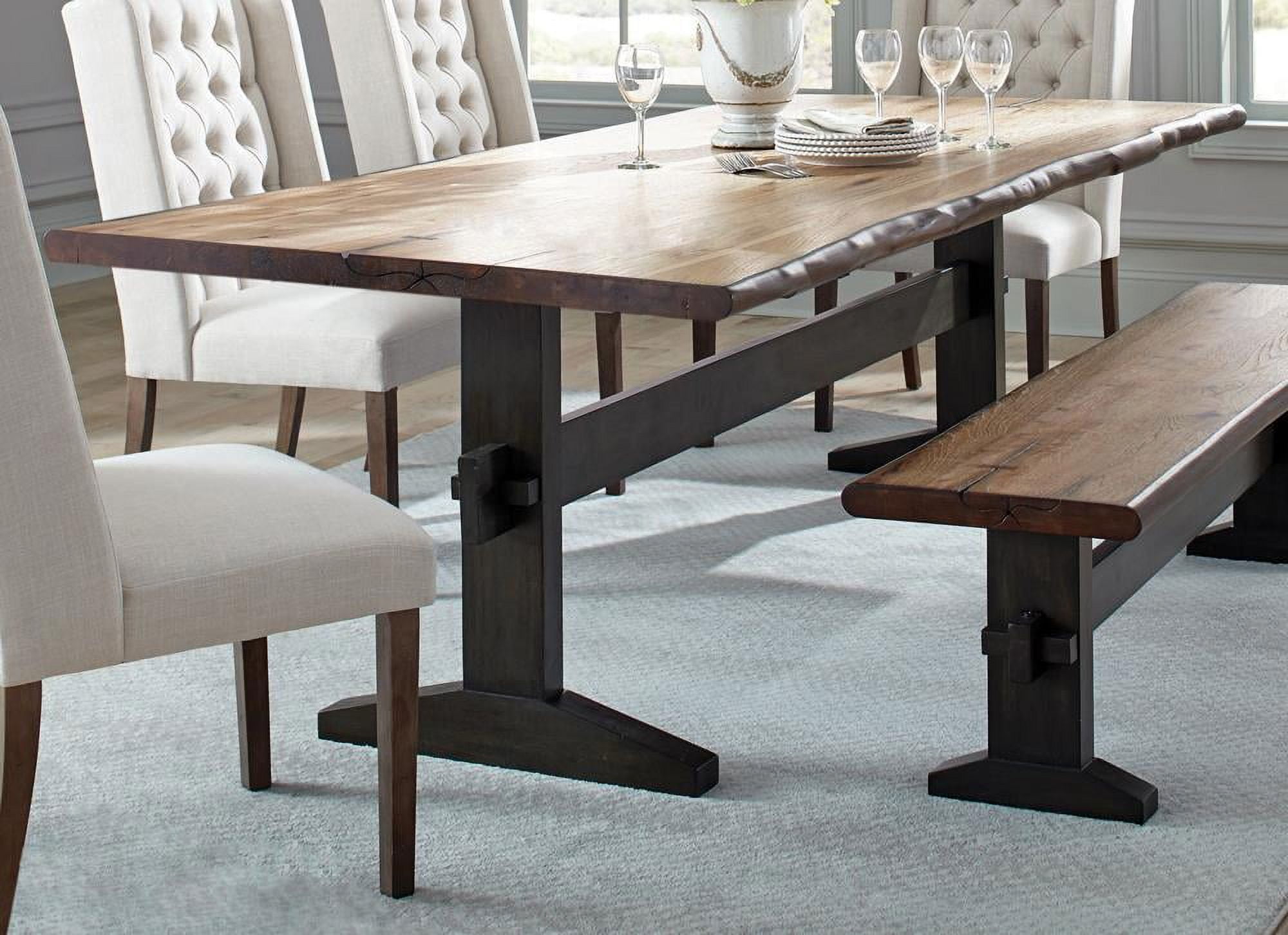Bexley Rectangular Live Edge Dining Set Natural Honey and Espresso ...
