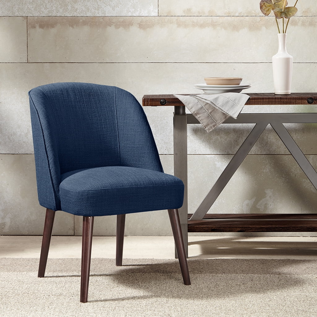Bexley Rounded Back Dining Chair,Blue Polyester Furniture Dining ...