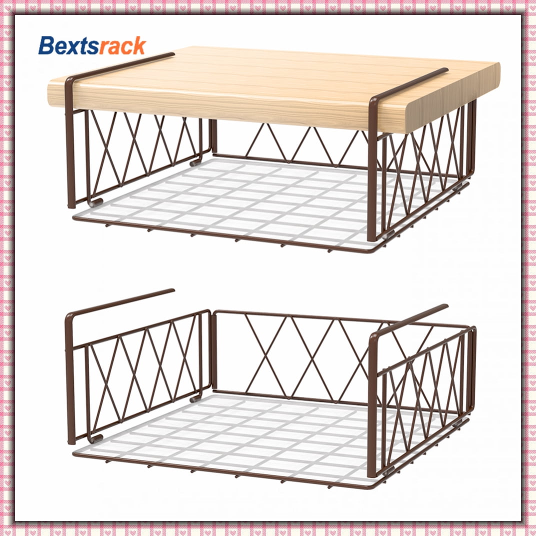 Bextsrack 2 PC Wire Cabinet Shelf Under Shelf Basket kitchen pantry ...