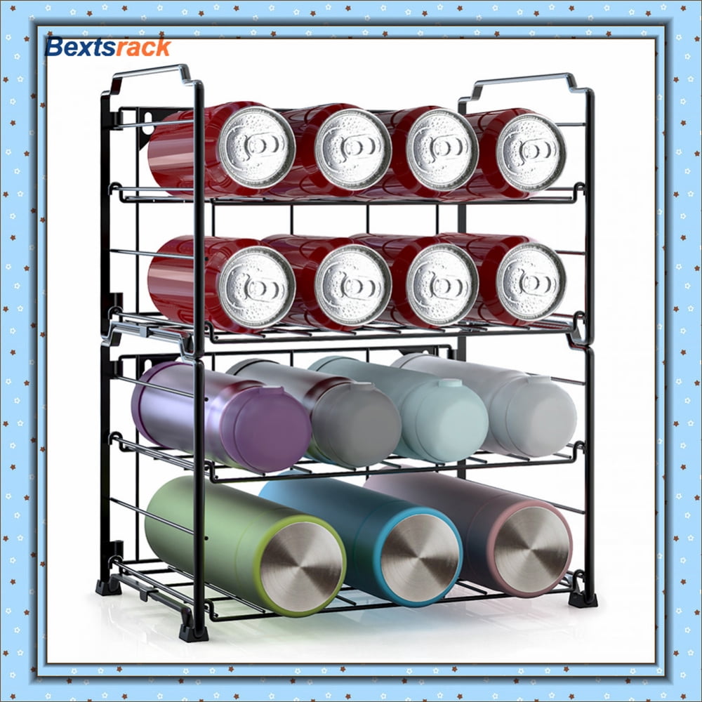 Bextsrack 2 PCs 2 Layer Adjustable Water Bottle Organizer Stackable ...