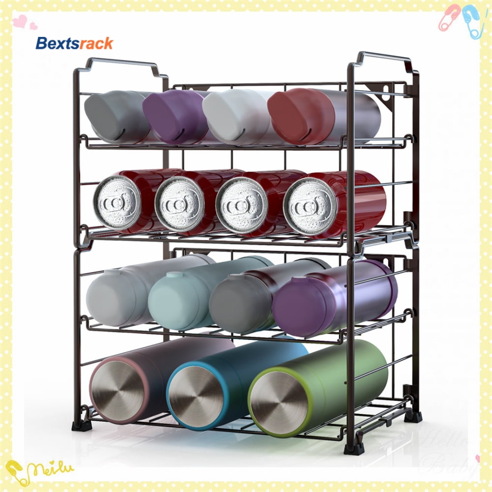 Bextsrack 2 PCs 2 Tiers Adjustable Water Bottle Organizer Stackable ...