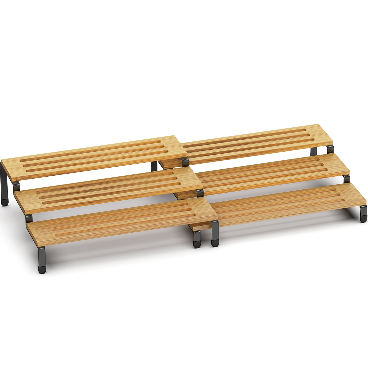 Bextsrack Natural Bamboo Expandable Spice Rack - Walmart.com