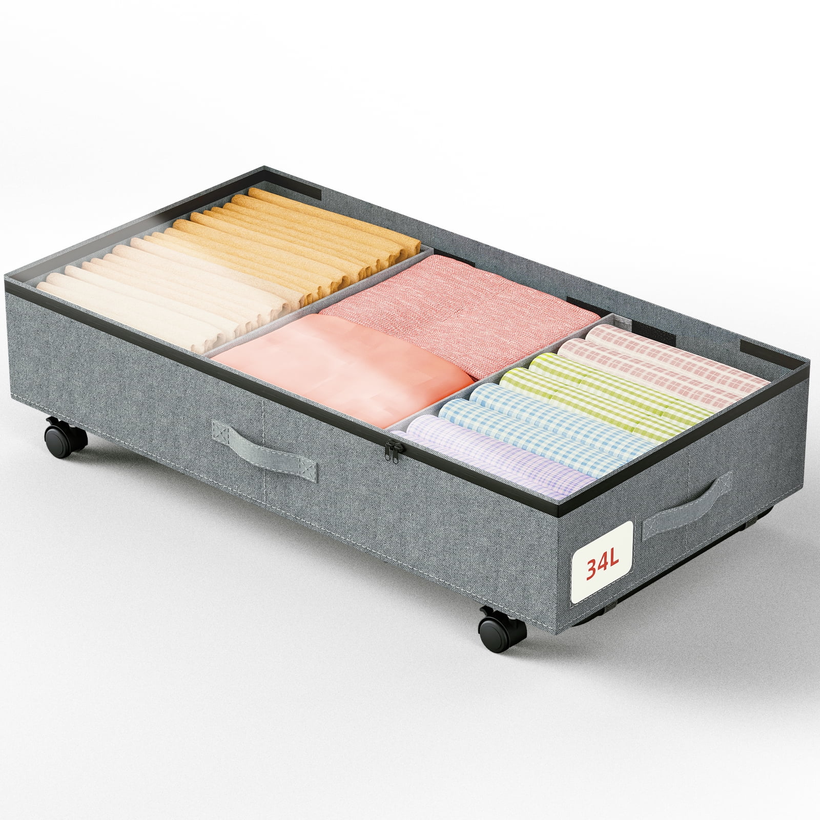 Bextsrack Under Bed Storage Containers with Wheels, 1 Pack UnderBed ...