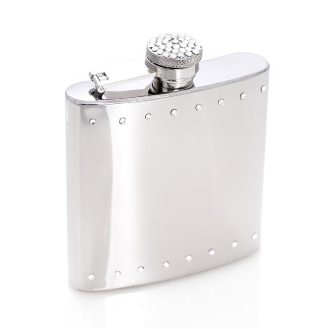Bey-Berk International FS106K 6 oz Stainless Steel Crystal Encrusted ...