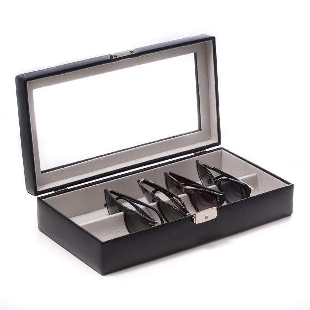 Bey-Berk International Leather Multi Eyeglass Case with Glass Top ...