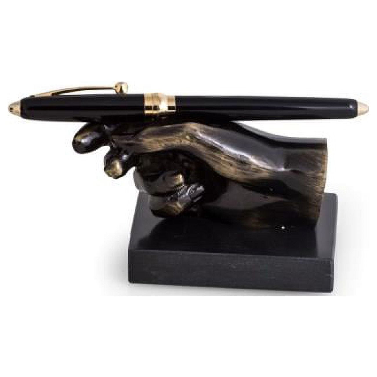 Bey-Berk International R21H Bronzed Finished Hand Pen Holder with Black ...