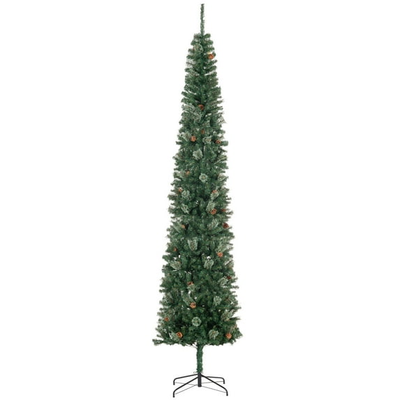 Beyamis 9.5Ft Green Slim Pencil Tree - Realistic Branches, Pine Cones ...