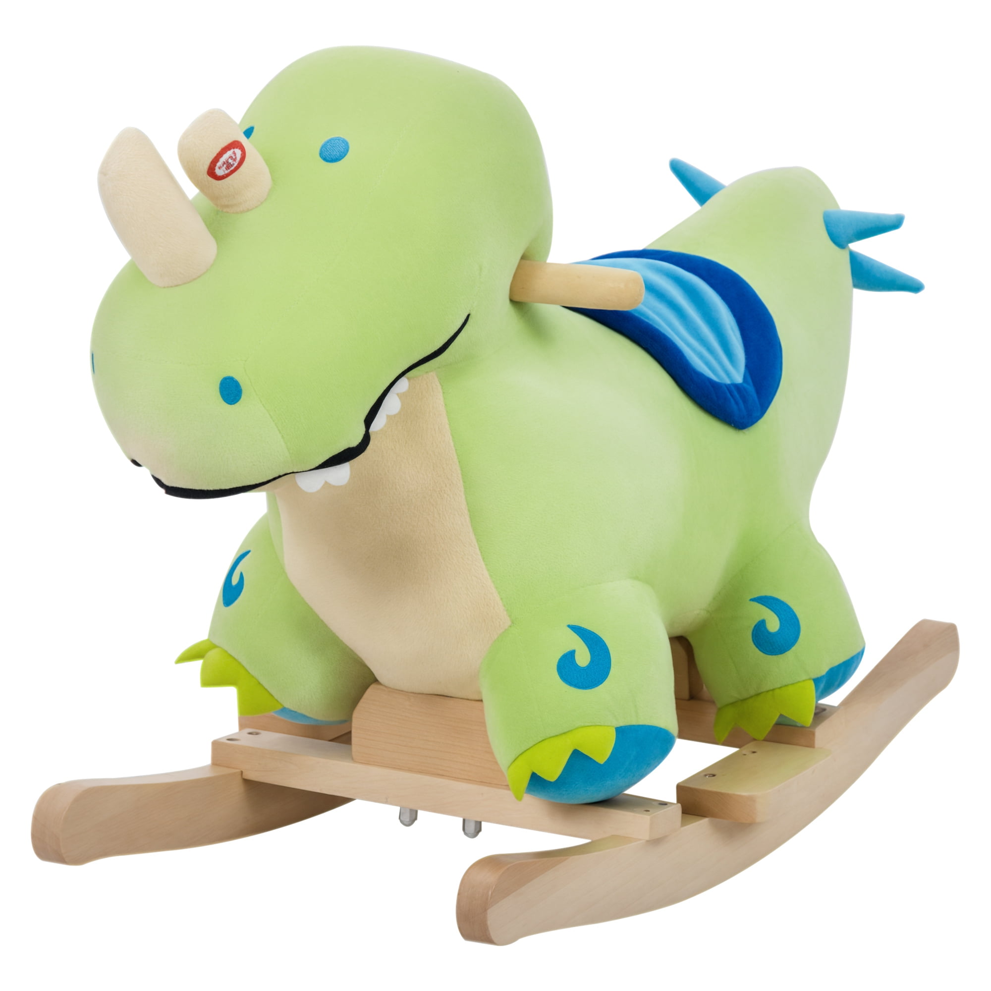 Beyamis Rocking Dinosaur for Kids - Plush Ride-On Toy with Realistic ...