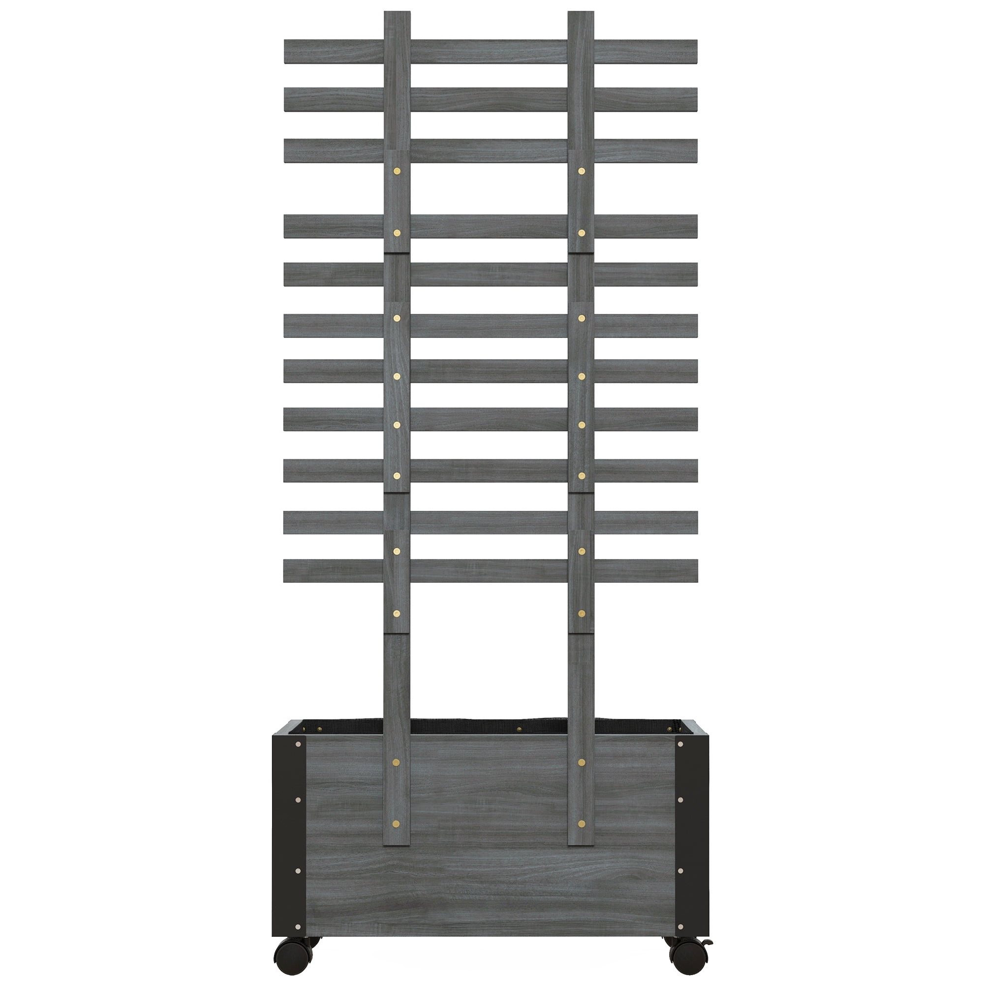 Beyamis Wooden Raised Garden Bed for Spring with Trellis & Metal ...