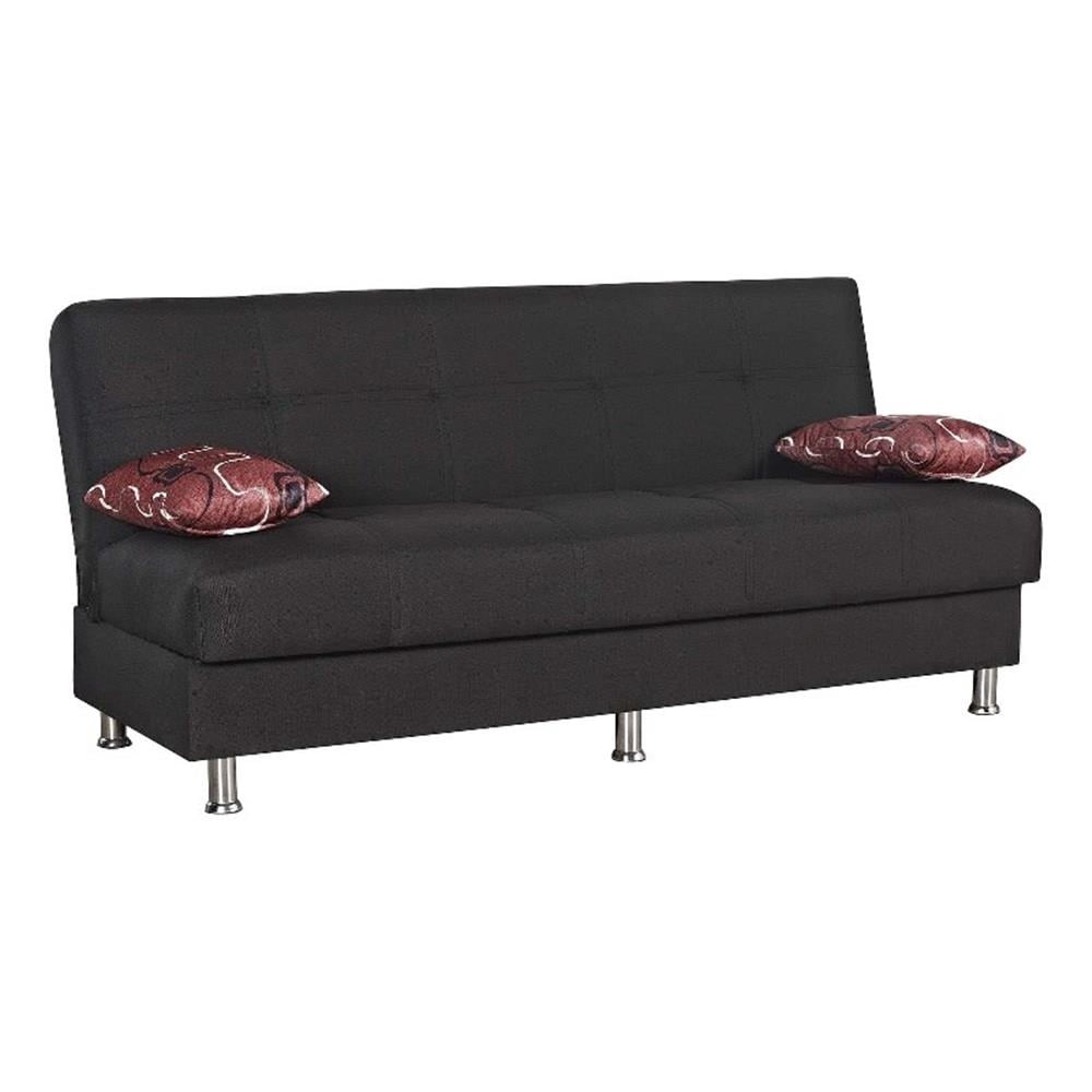 Beyan Signature Amsterdam 75" Fabric Convertible Sleeper Sofa in Black ...