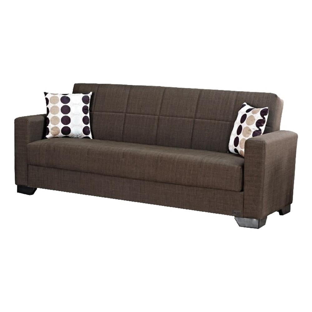 Beyan Signature Vermont 84" Fabric Convertible Sleeper Sofa in Brown ...