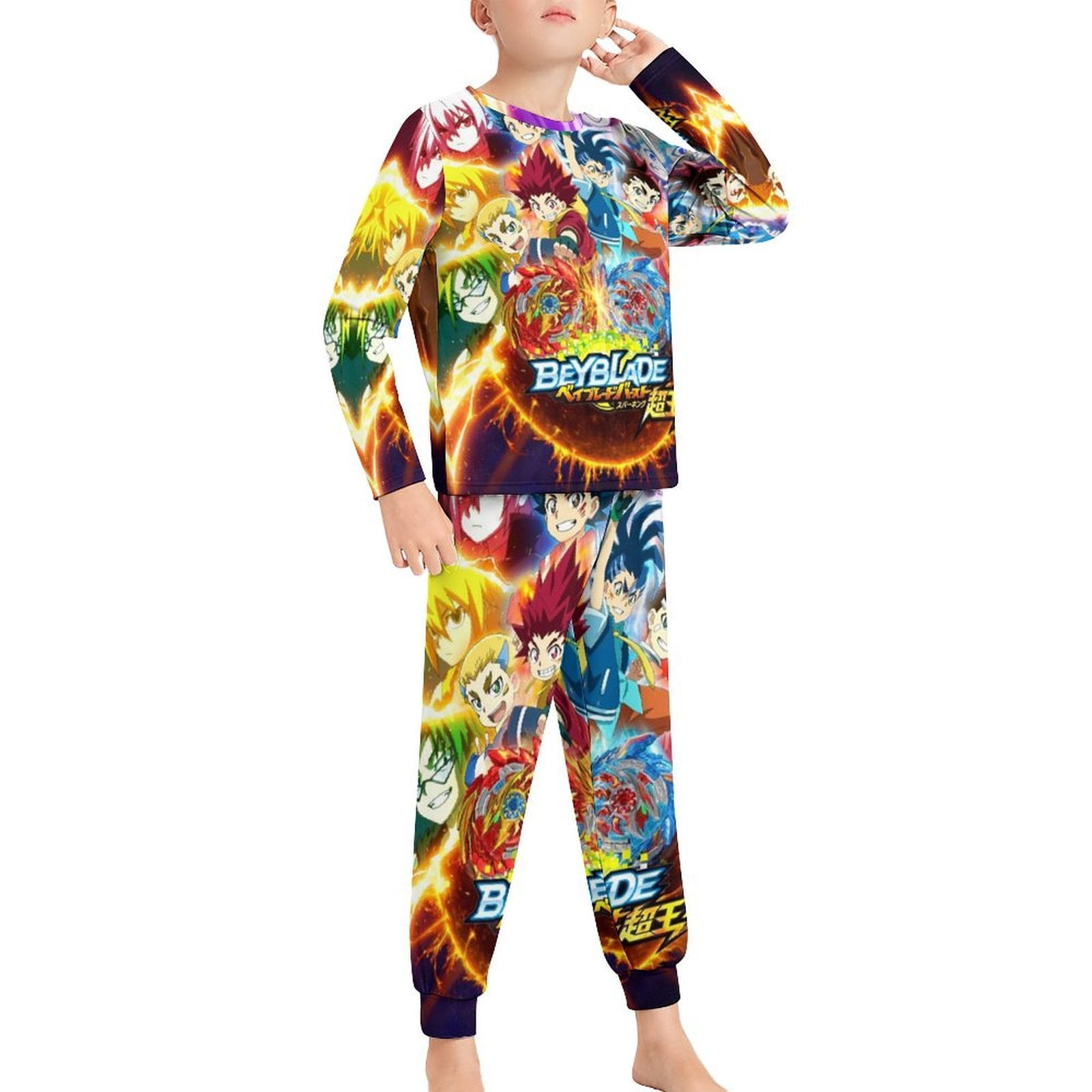 Beybl0de Anime Burs7 T Shirt Set Long Sleeve Tee Shirt Pants Set ...