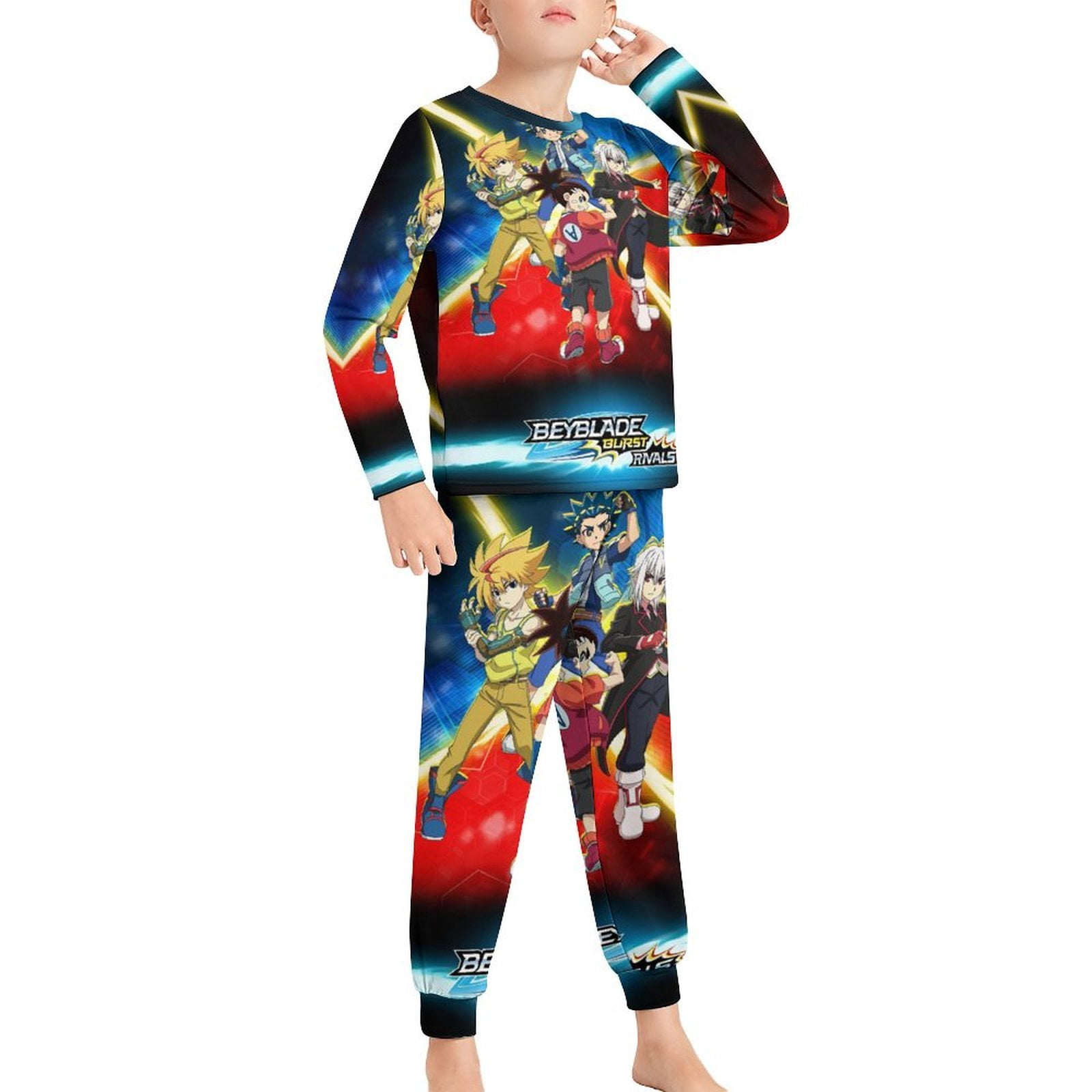 Beybl0de Anime Burs7 T Shirt Set Long Sleeve Tee Shirt Pants Set ...