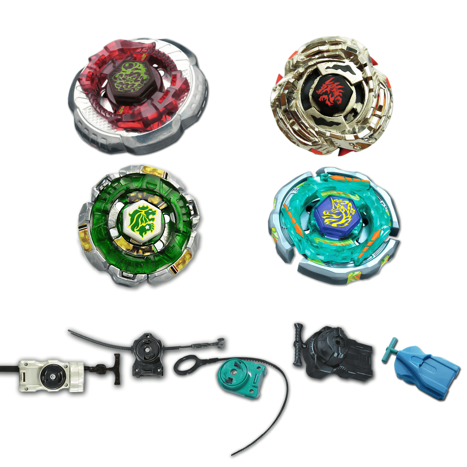 Beyblade 4 Pack Ray Unicorno BB-71, Rock Leone Counter Attack 145D, Scorpio BB-65, Meteo L-Drago ...