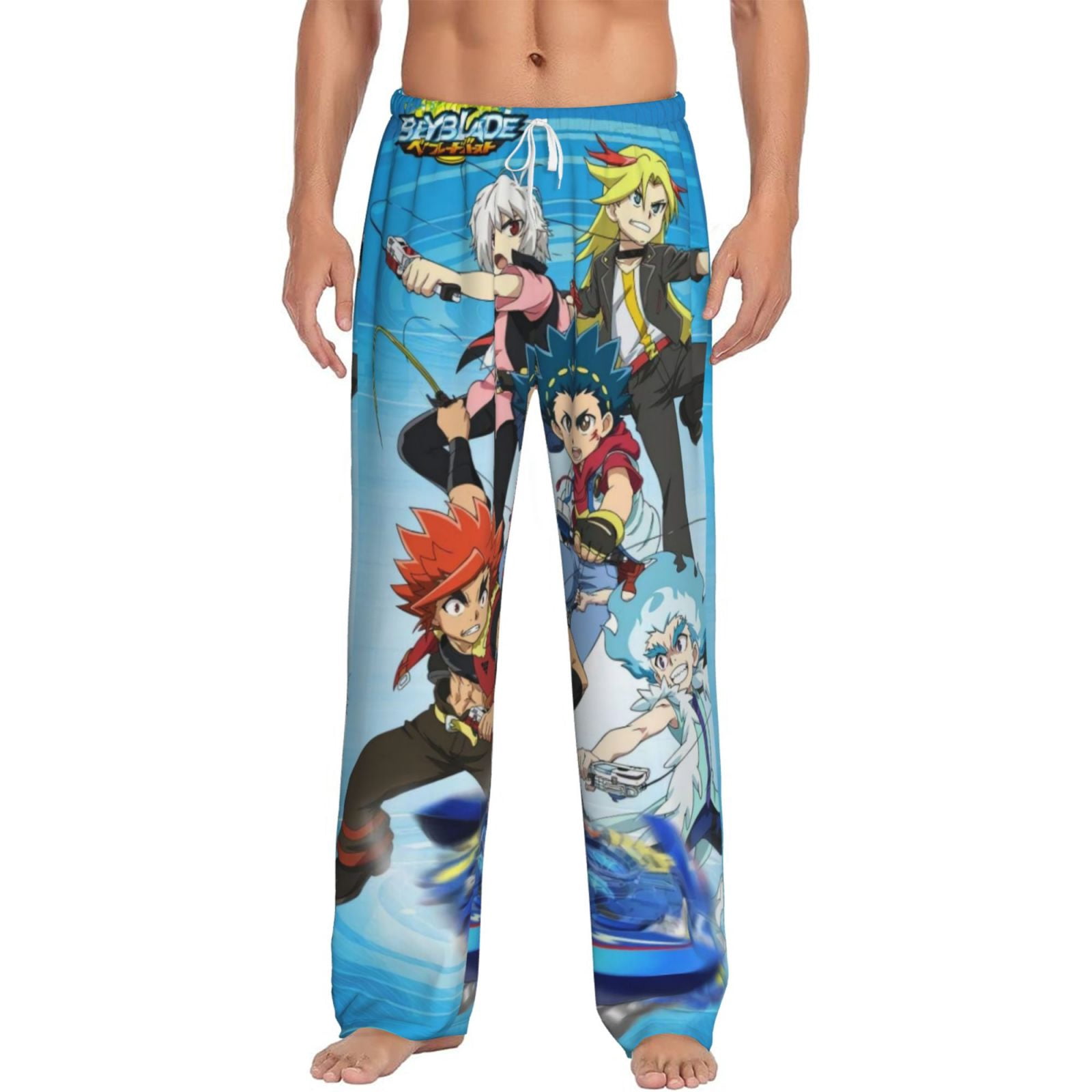 Beyblade Anime Cartoon All-Over Print Men'S Black Pajama Pants ...