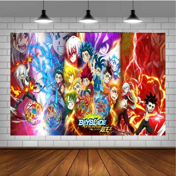 Beyblade Backdrop Banner Party Supplies Post Birthday Decorations ...
