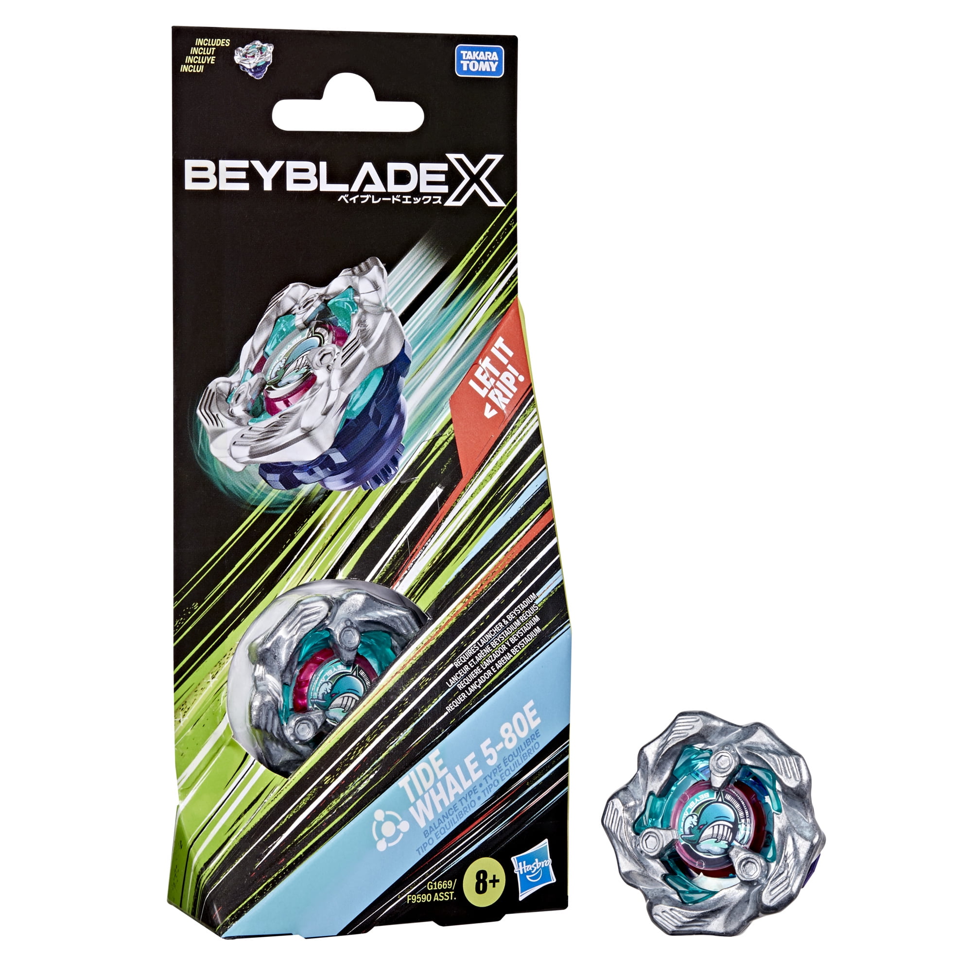 Beyblade X Tide Whale 5-80E Booster Pack Set with Balance Battling Top ...