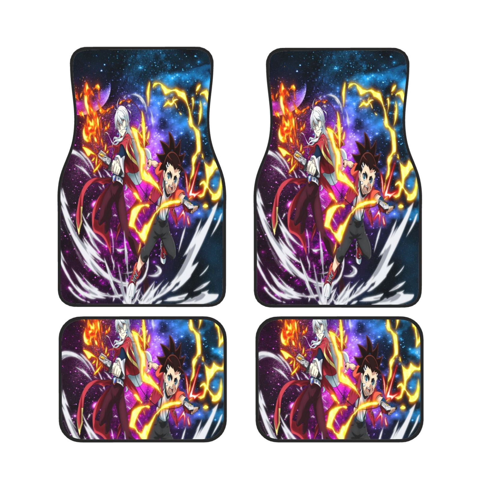 Beyblade Burst Car Floor Mats, 4-Pcs Full Set Rubber-Lined All-Season ...