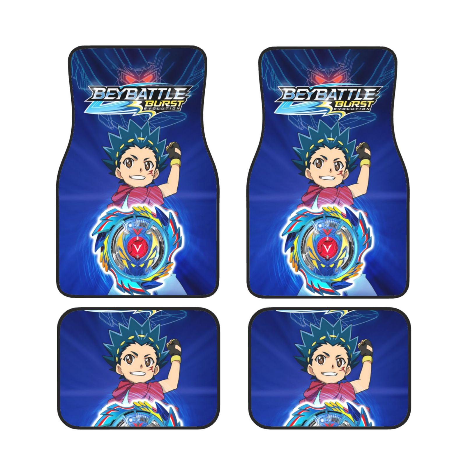 Beyblade Burst Car Floor Mats, 4-Pcs Full Set Rubber-Lined All-Season ...