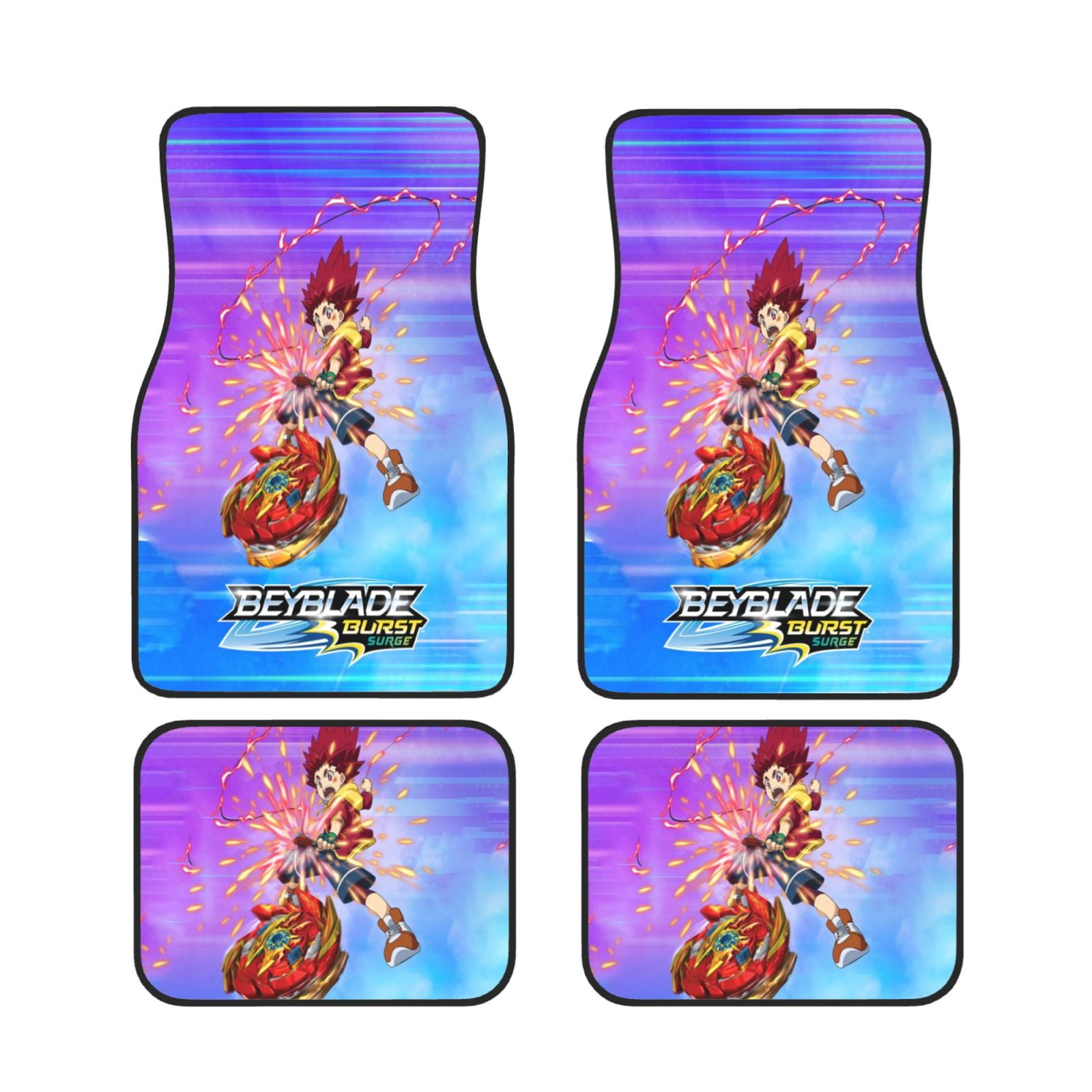Beyblade Burst Car Floor Mats, 4-Pcs Full Set Rubber-Lined All-Season ...