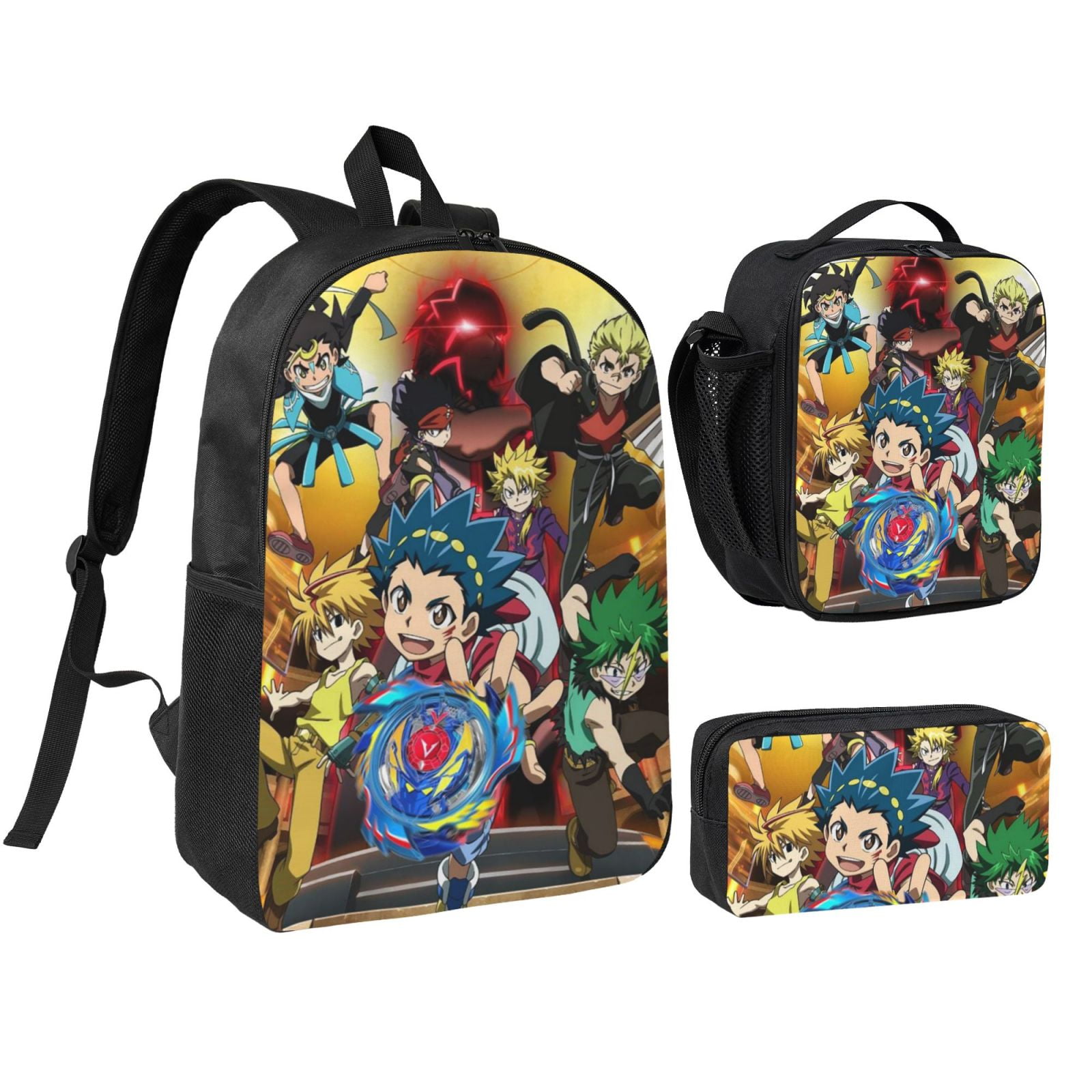 Beyblade Burst Poster Backpack 3-Piece Set Lunch Bag Pencil Case ...