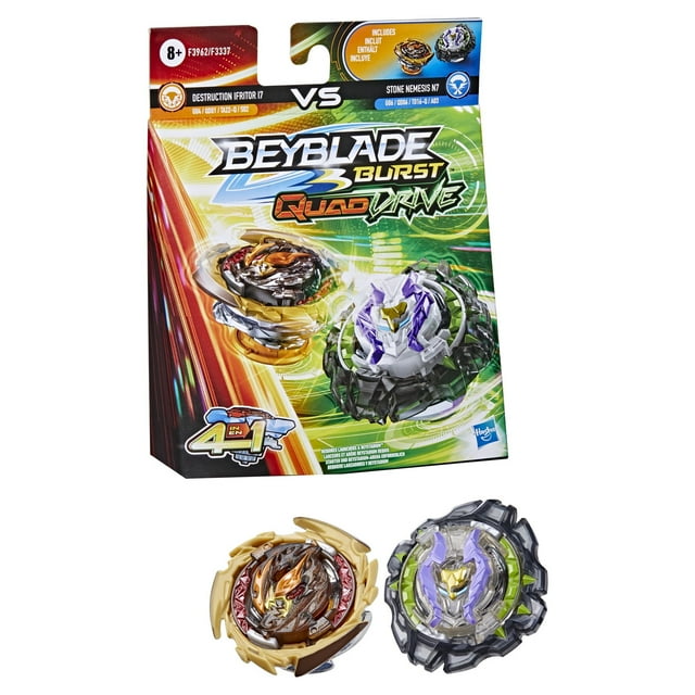 Beyblade Burst Quaddrive Destruction Ifritor I7 Stone Nemesis N7 ...