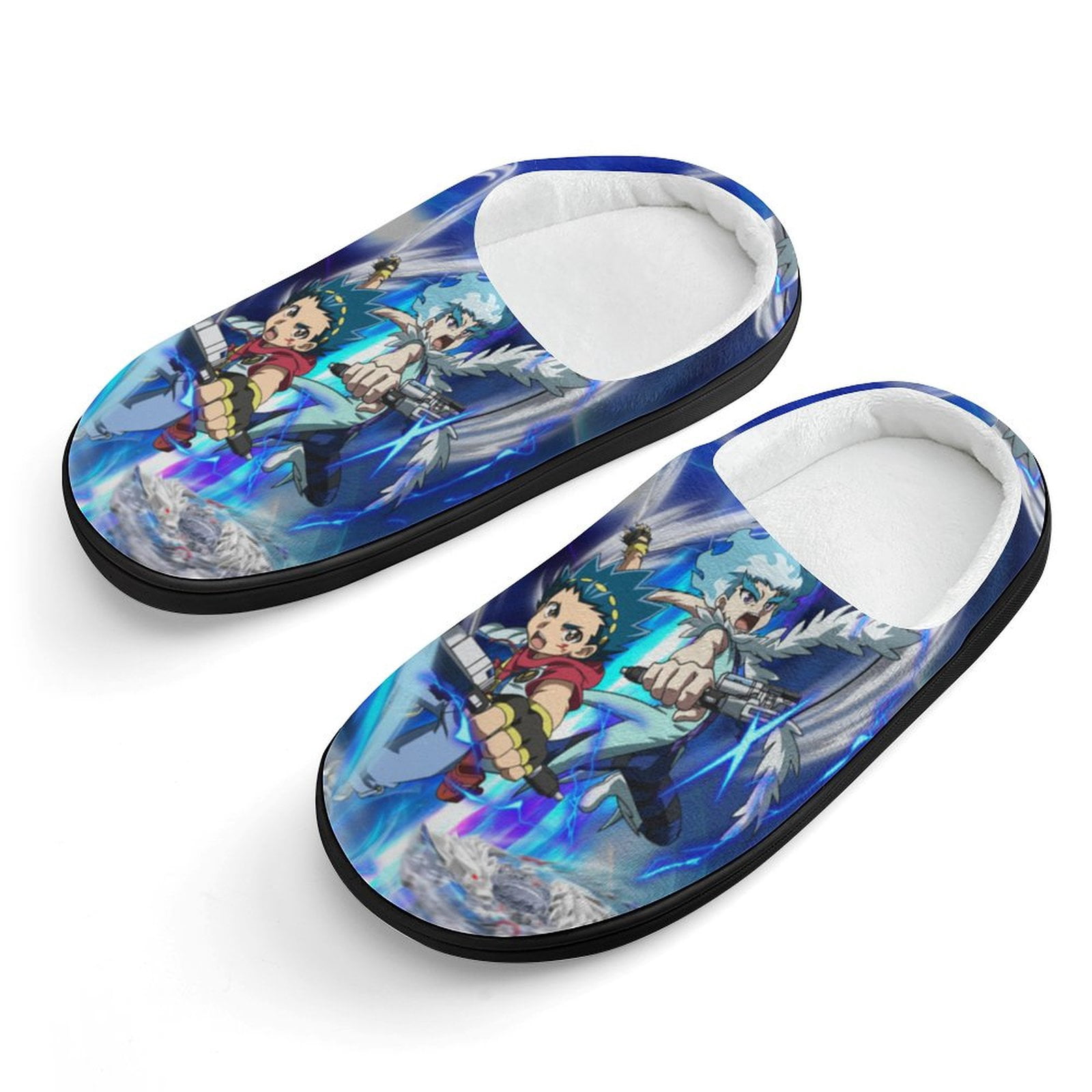 Beyblade Burst Rivals Kids Teen Fuzzy Memory Foam Slippers Fluffy ...