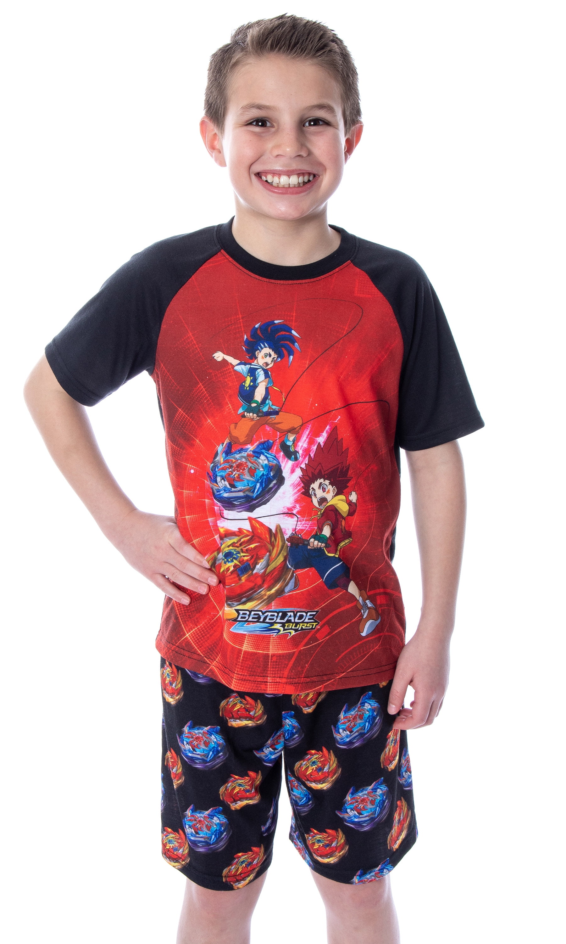 Beyblade Burst Surge Boys' Hikaru and Hyuga Shirt and Shorts Pajama Set ...