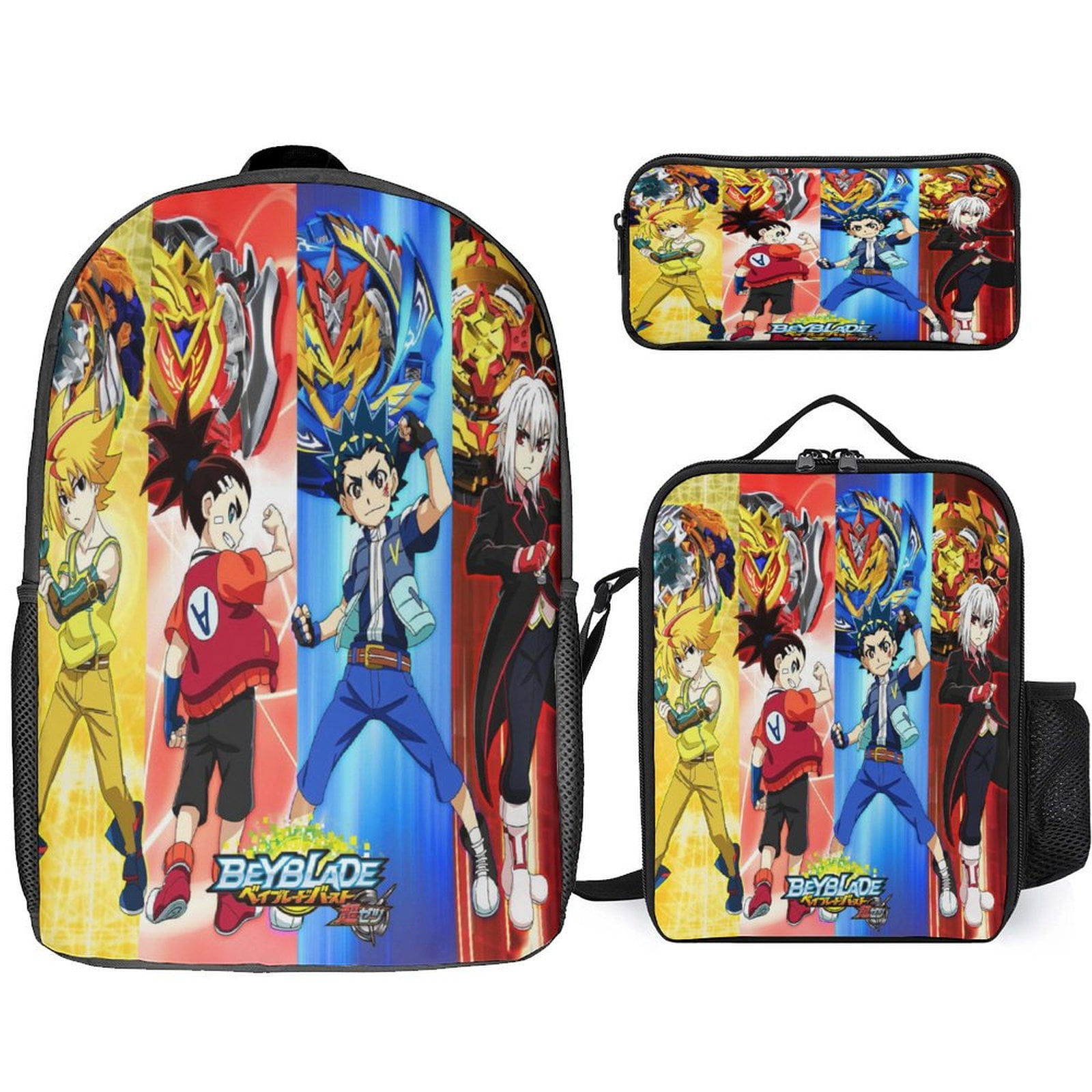 Beyblade Burst Turbo 17in Backpack 3 Piece Set Lightweight Shoulder Bag ...