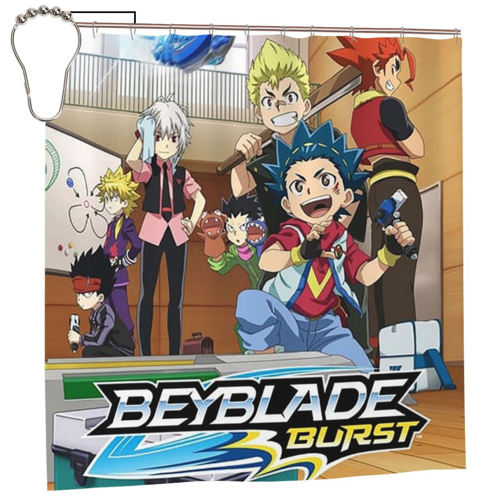 Beyblade Burst World Shower Curtain 72 X 72 In Bathroom Decor Fabric ...