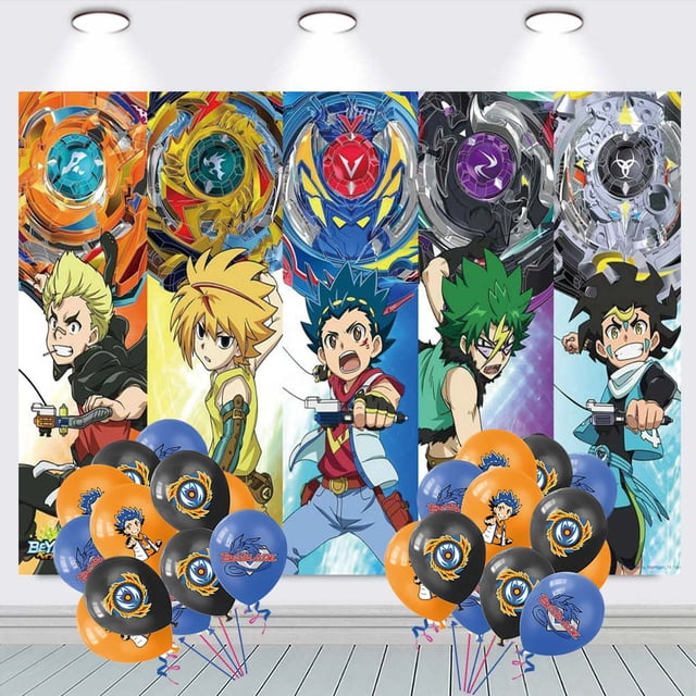 Beyblade Party Decorations Balloons Taspestry Backdrop Banner Wall ...