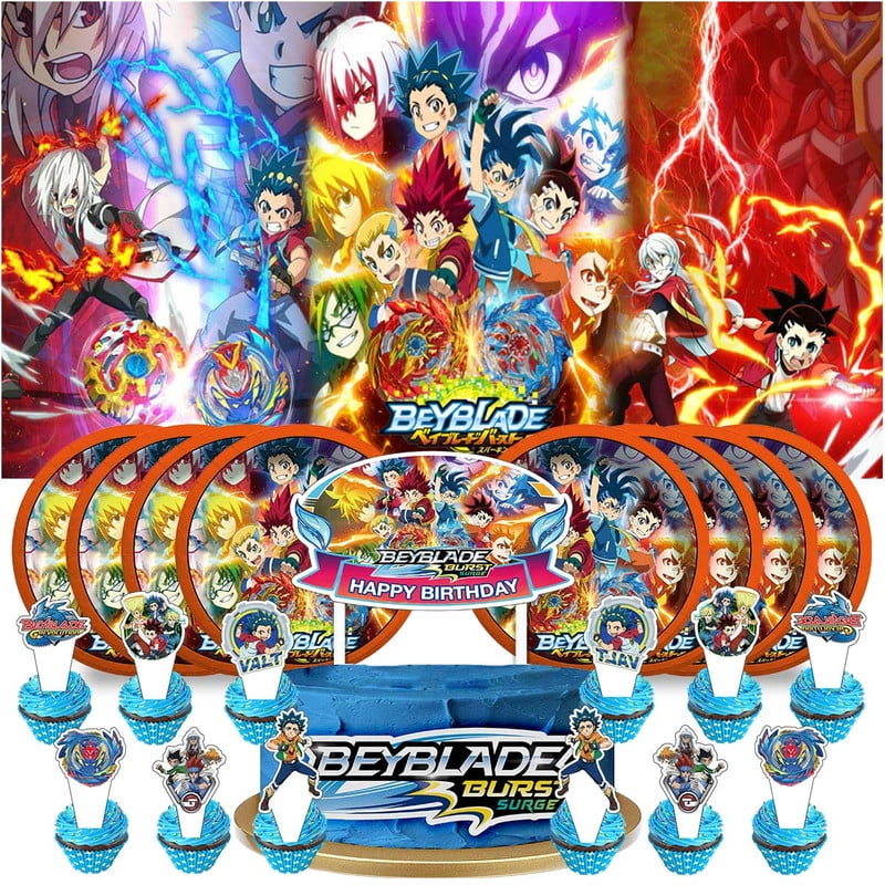 Beyblade Plates Birthday Supplies Decorations Decor Backdrop Banner ...